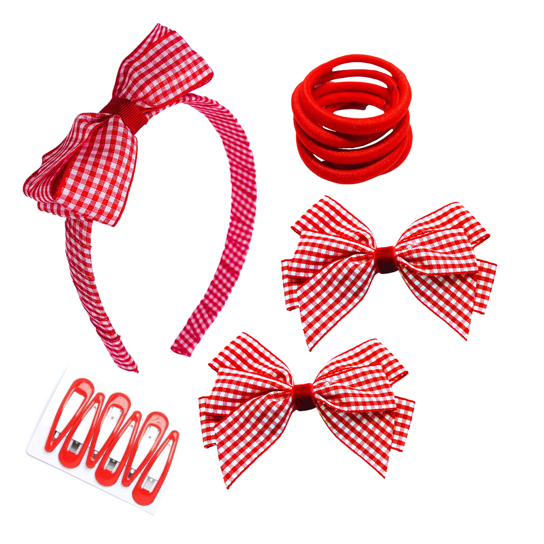 Gingham Hair Bows – Rainbow and Ginger London