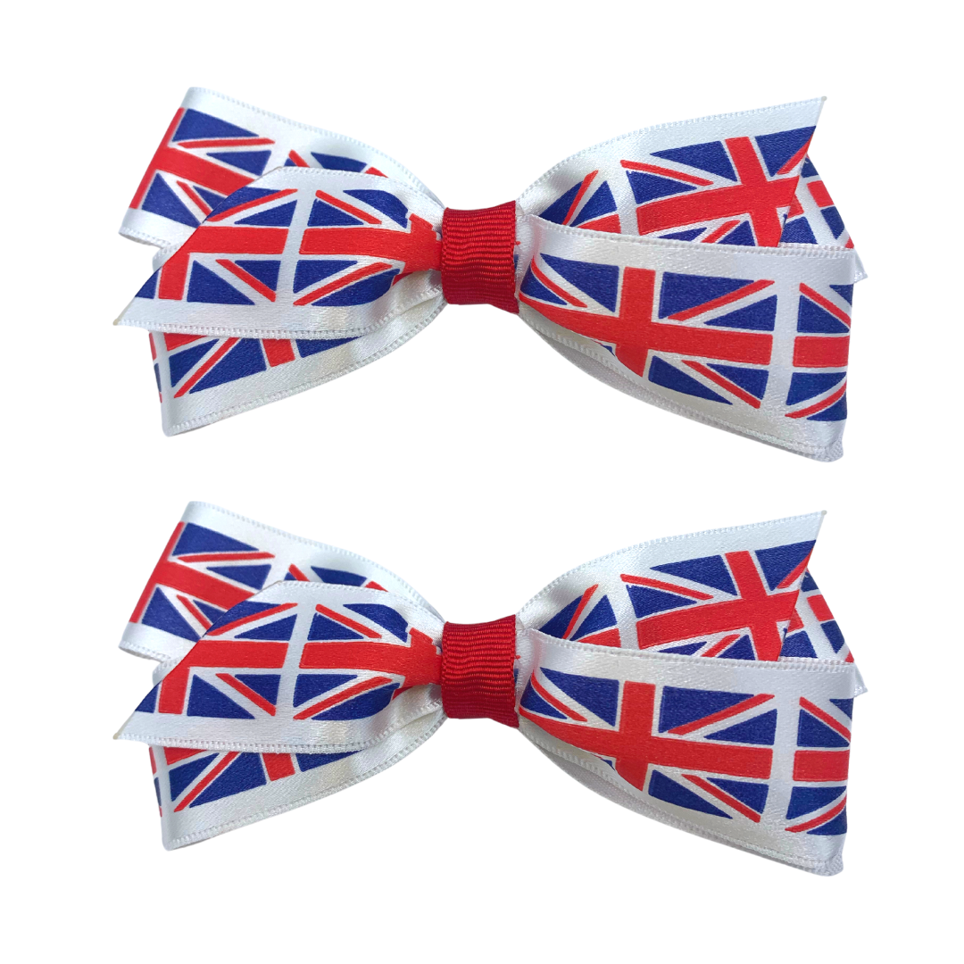 Union Jack Hair Bows – Rainbow and Ginger London